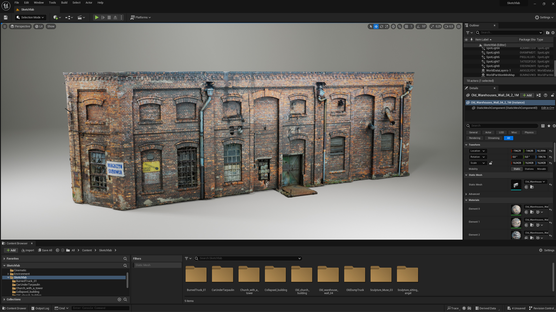Wall of an old factory - Buy Royalty Free 3D model by scansfactory ...
